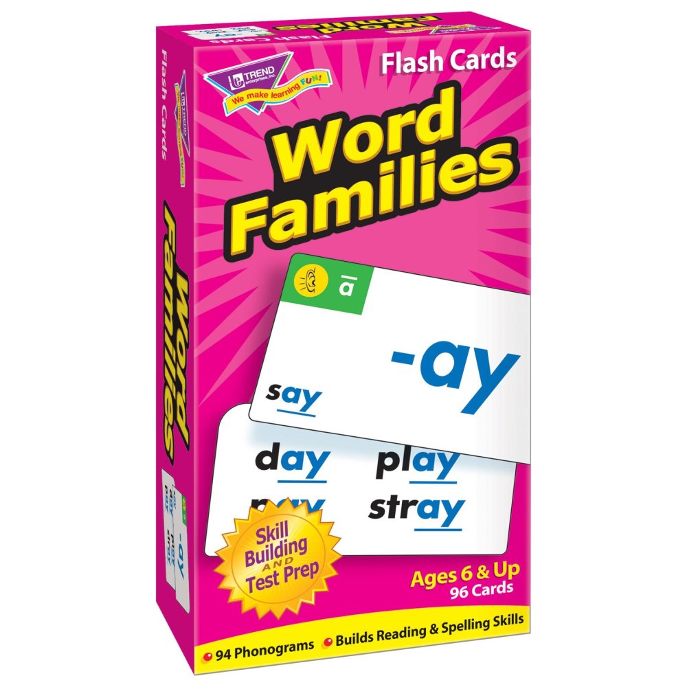 TREND Word Families Skill Drill Flash Cards - Educational Learning Too ...