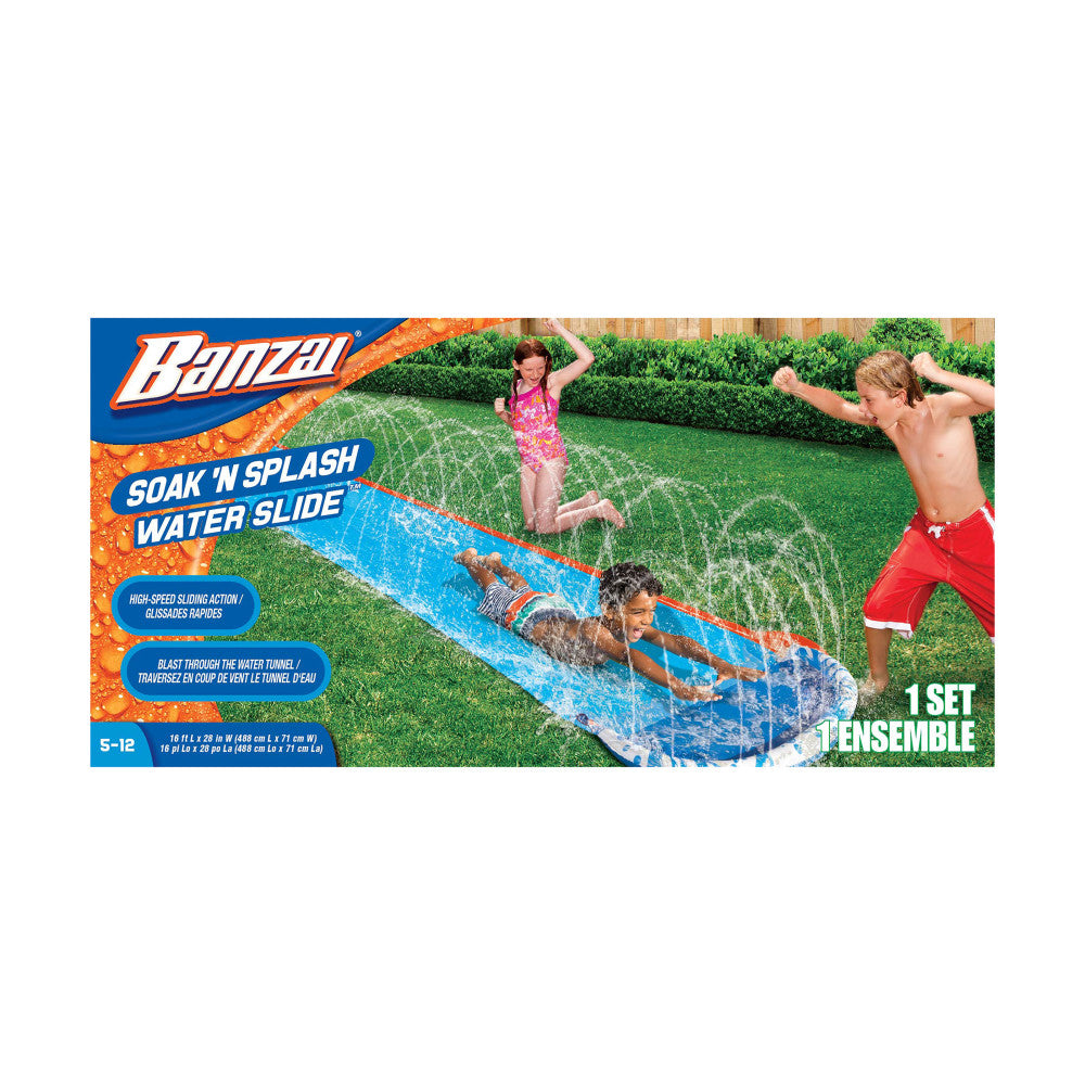 Banzai Soak 'N Splash High-Speed Water Slide for Outdoor Fun – Toys"R"Us
