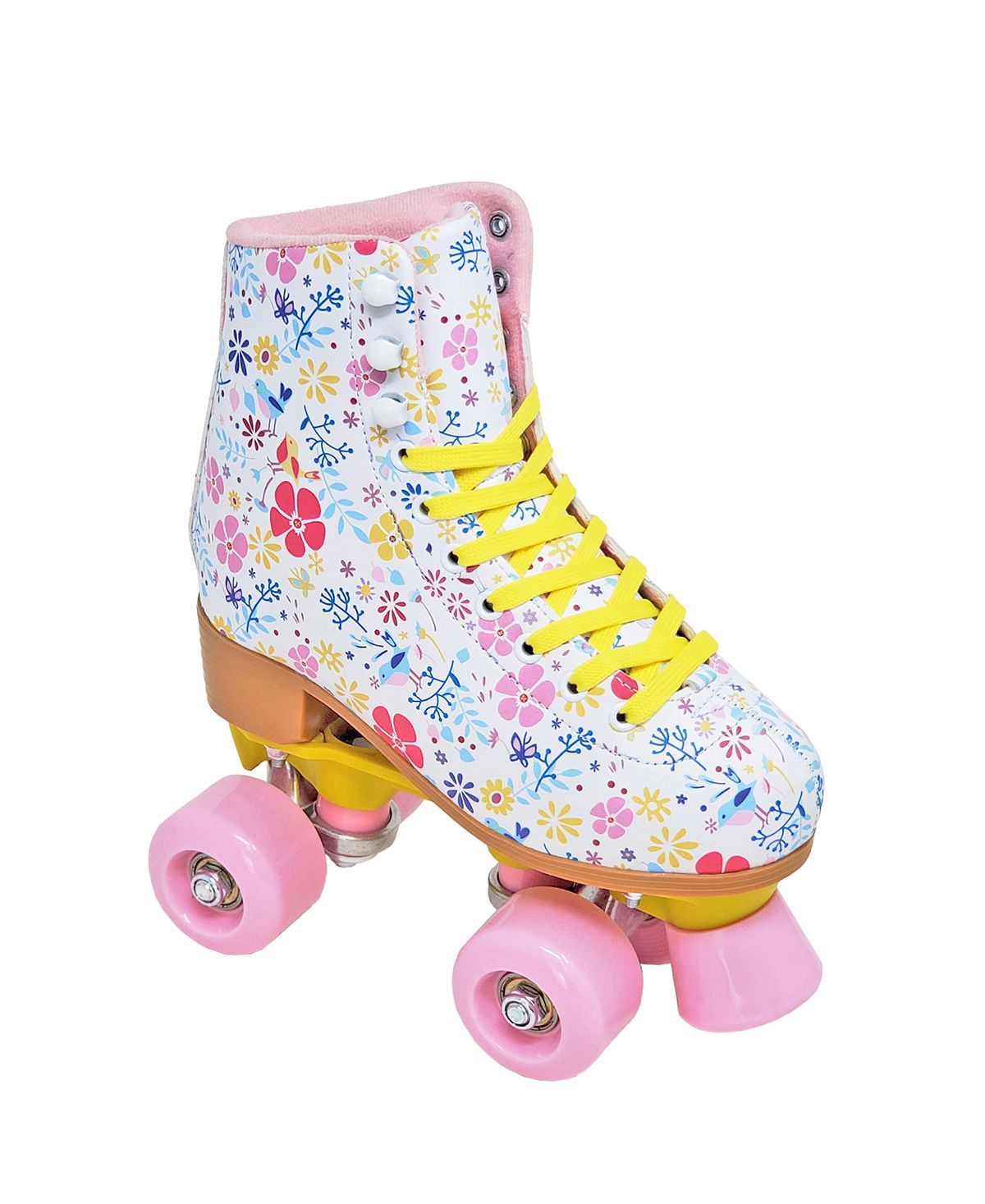 Cosmic Skates Girls Floral 2 Piece Roller Skates Shoes Set, Size 3 ...