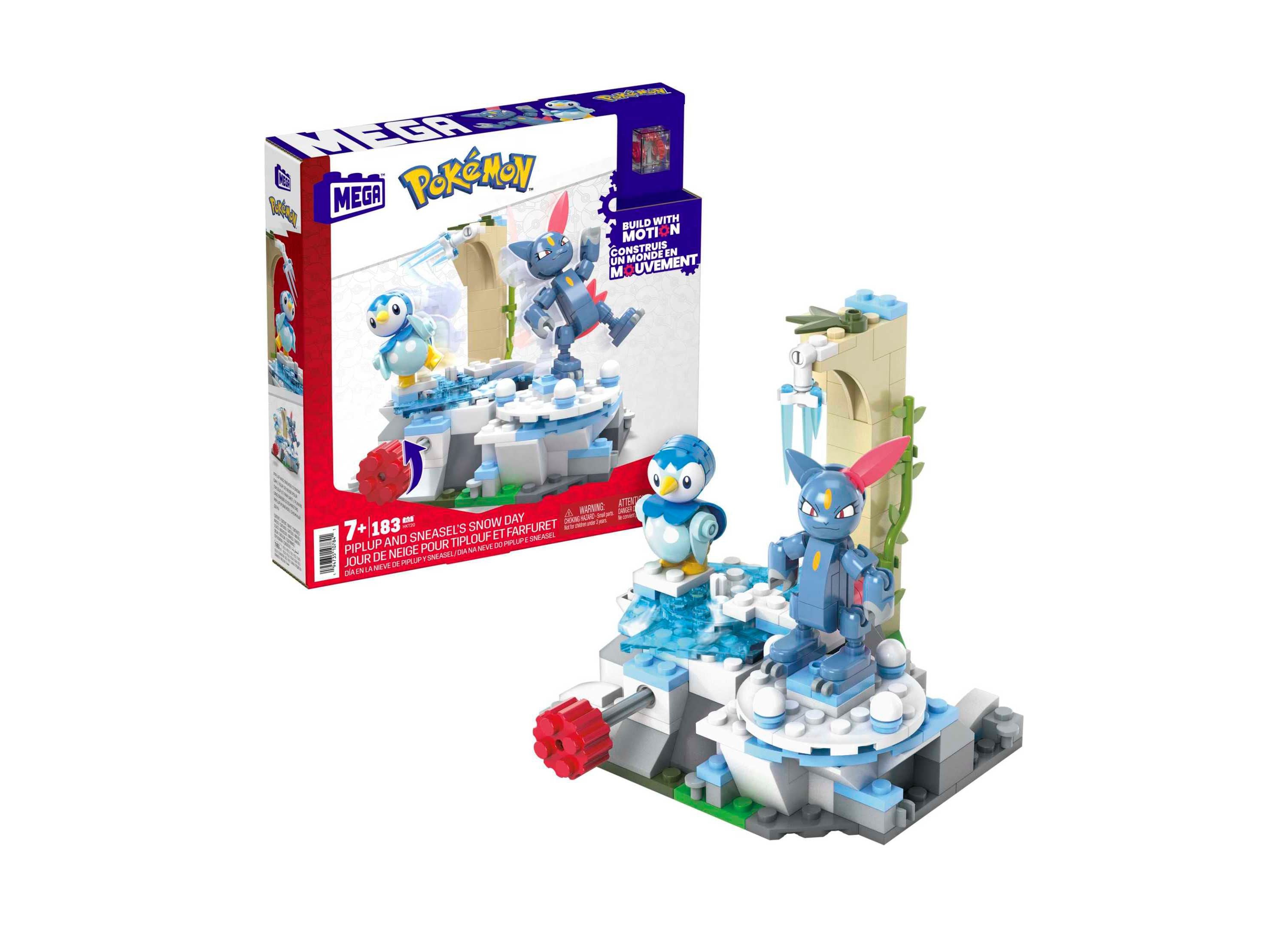 Mega Construx Pokemon Piplup and Sneasel's Snow Day Piece Building Set ...