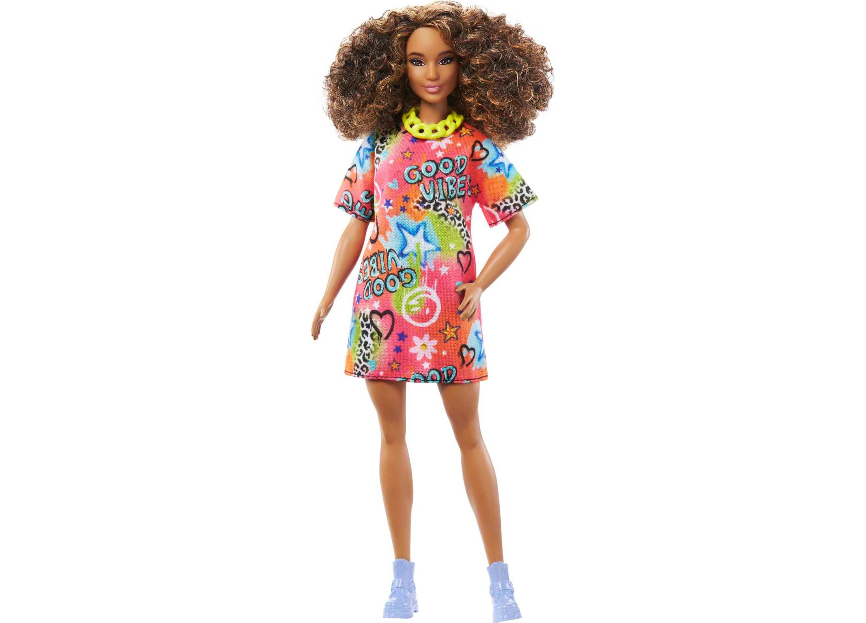 Barbie Fashionistas Doll with Brunette with Graffiti Dress – Toys"R"Us