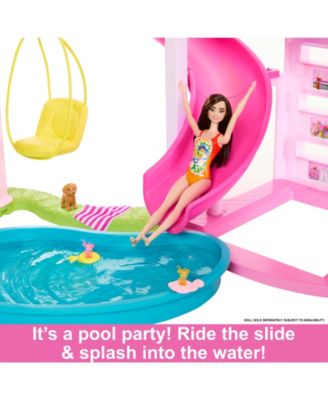 Barbie Dreamhouse, 75+ Pieces, Ultimate Pool Party Doll House with 3-S ...