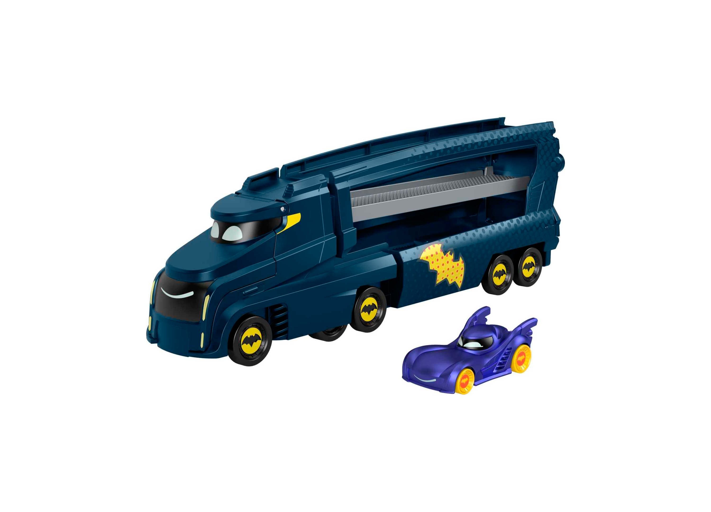 Fisher-Price BatWheels DC Bat-Big Rig Hauler with Die Cast Bam the Bat ...