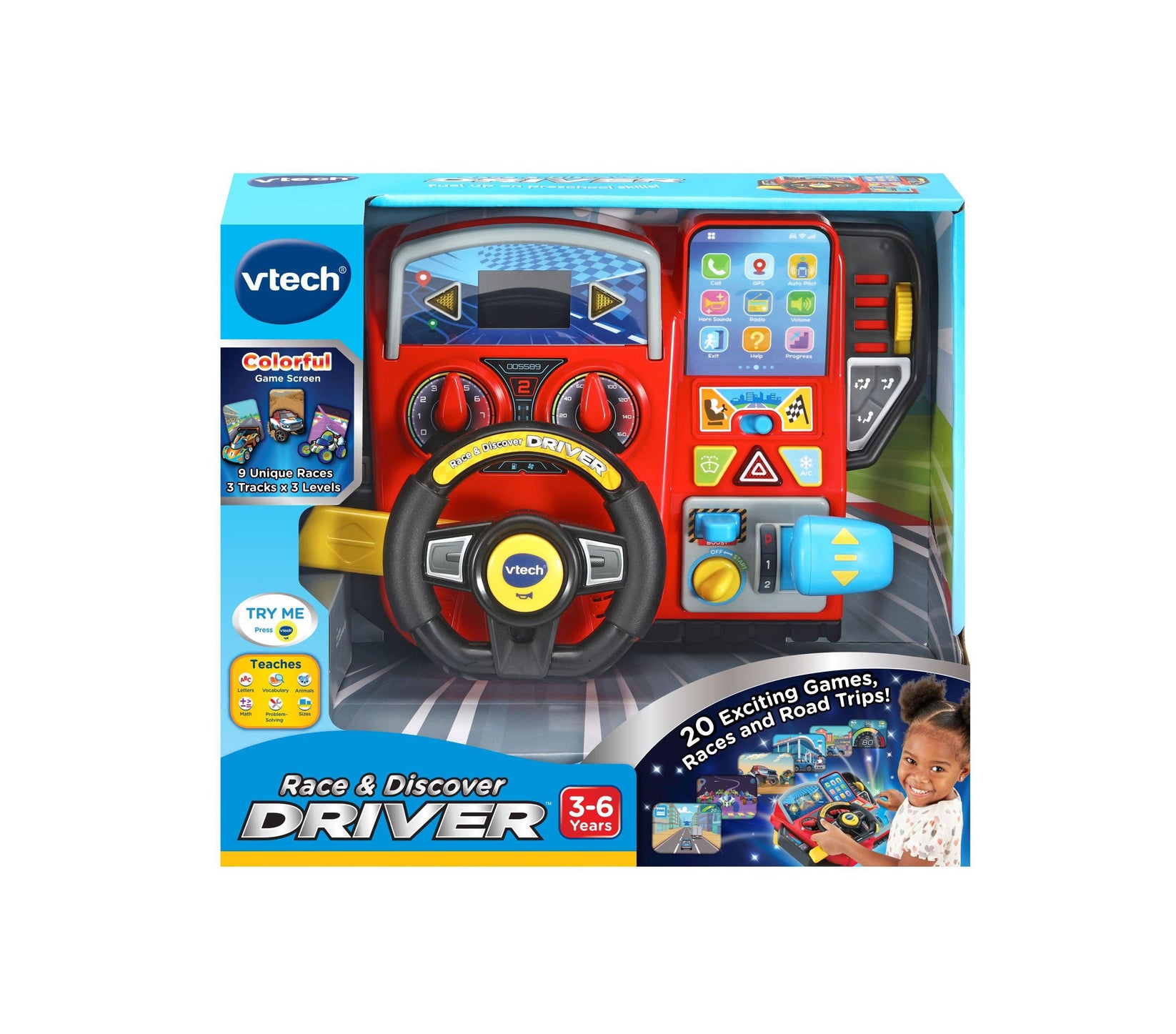 VTech Race Discover Driver Interactive Driving Toy for Kids – Toys"R"Us
