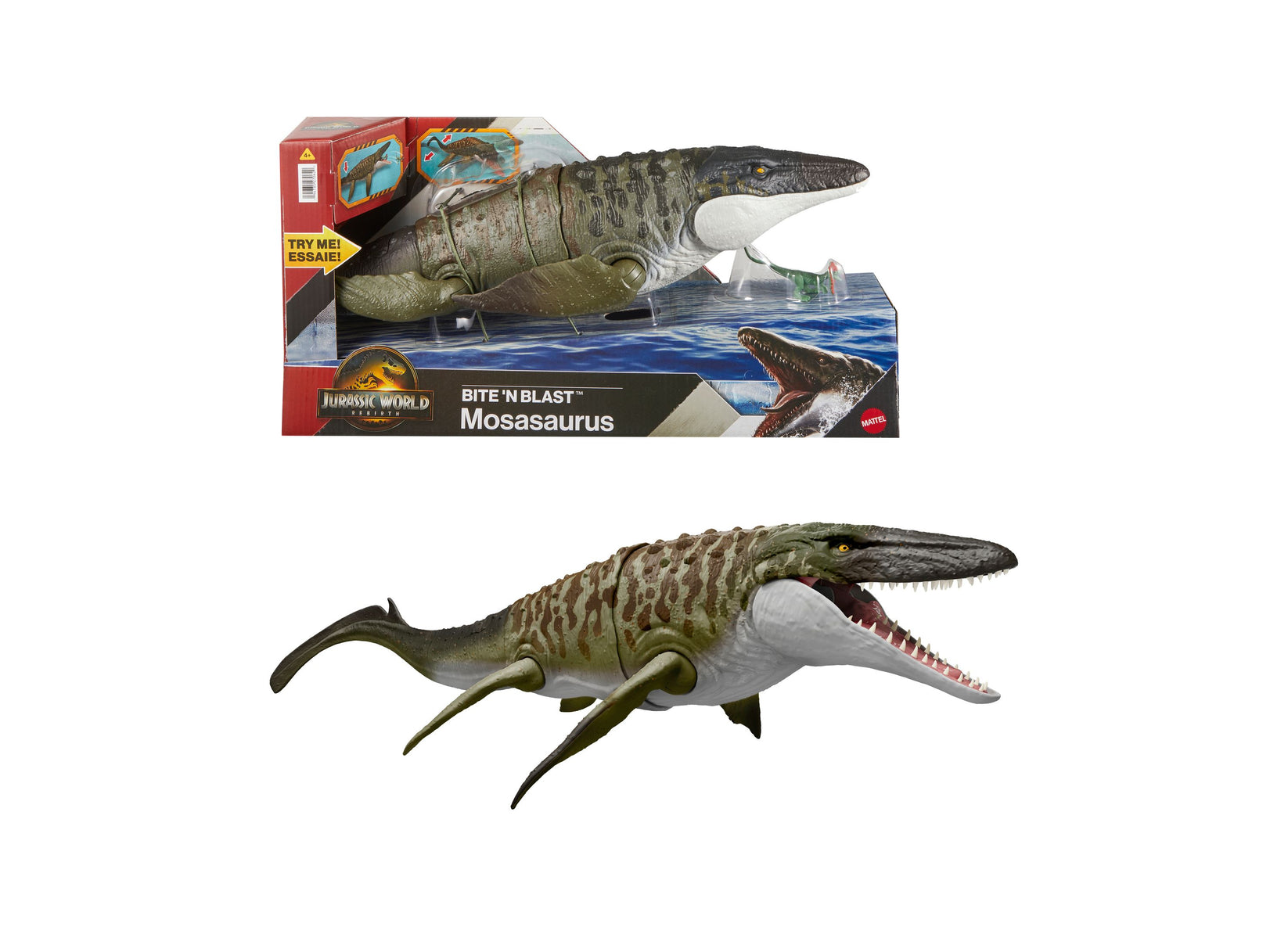Jurassic World Rebirth Bite N Blast Mosasaurus Action Figure Playset ...