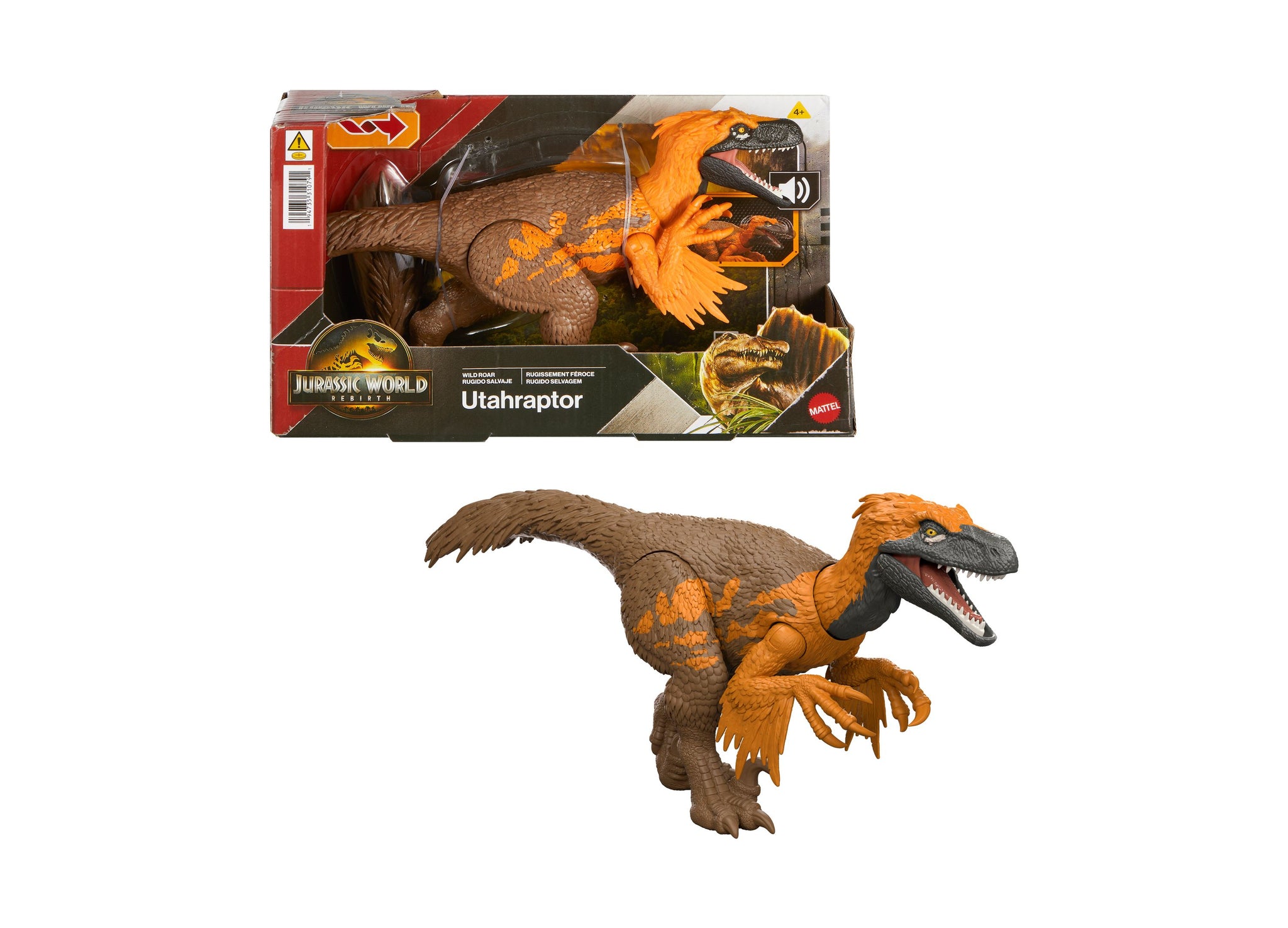 Jurassic World Rebirth 12-Inch Utahraptor Action Figure - Wild Roar ...