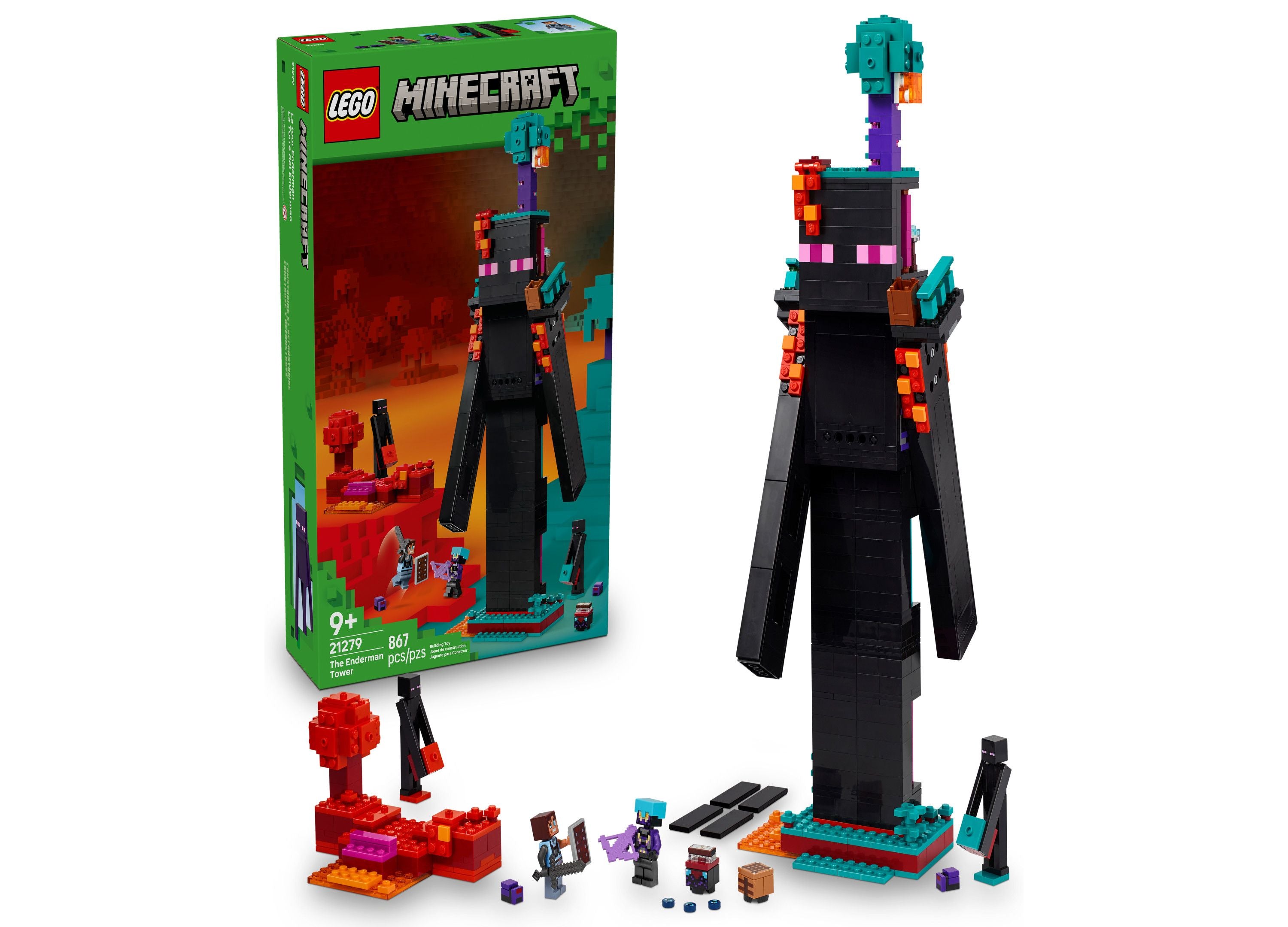 LEGO Minecraft Enderman Tower 867-Piece Set - 21279 Building Adventure ...