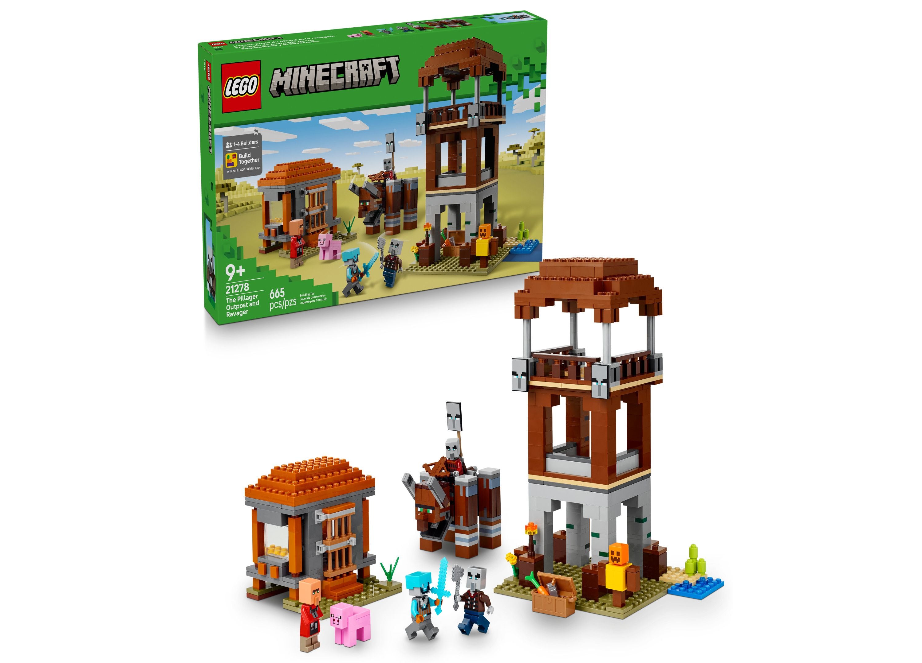 LEGO Minecraft The Pillager Outpost and Ravager Set 665 Pieces – Toys"R"Us