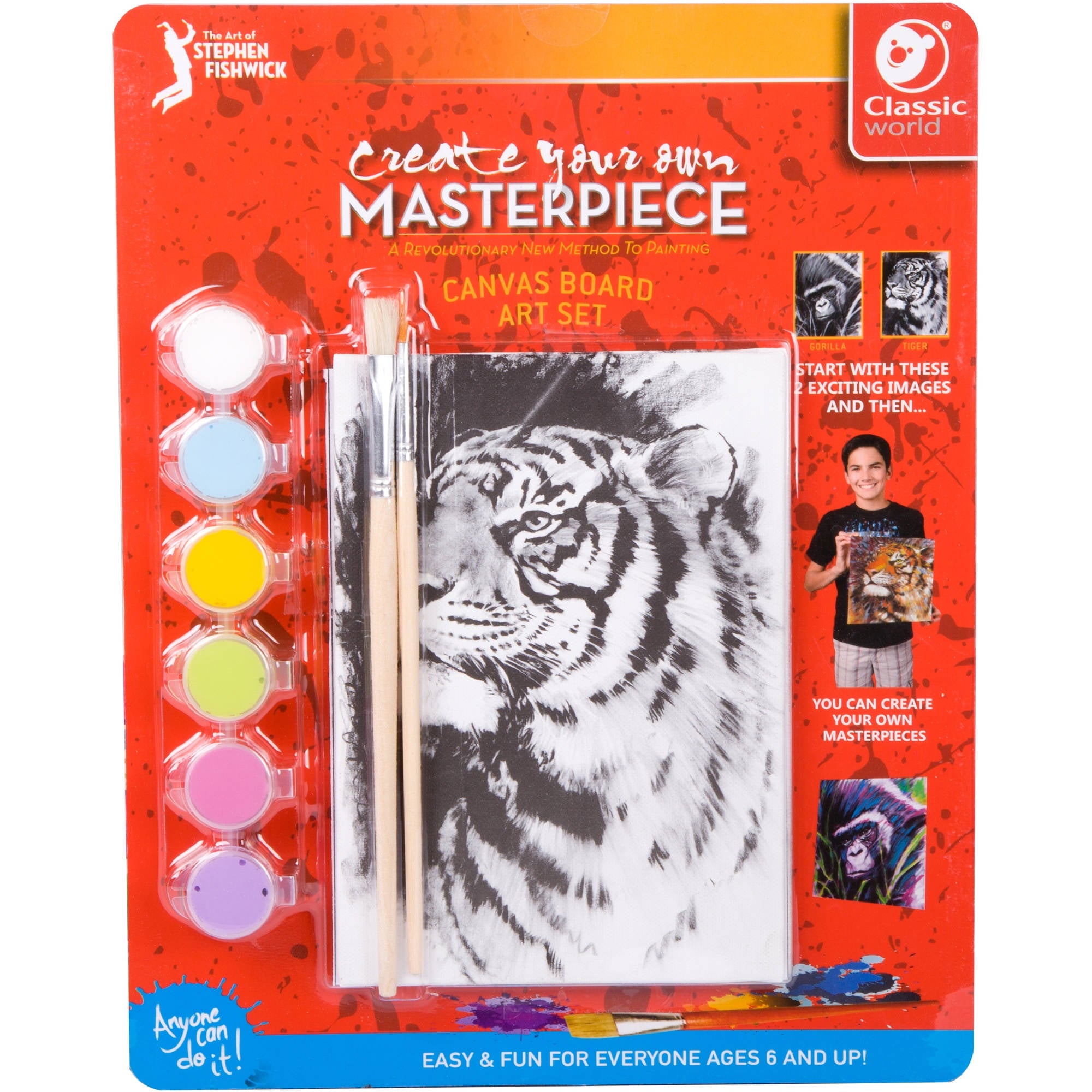 Classic World Fishwick Canvas Blister Tiger - Plush Stuffed Animal ...