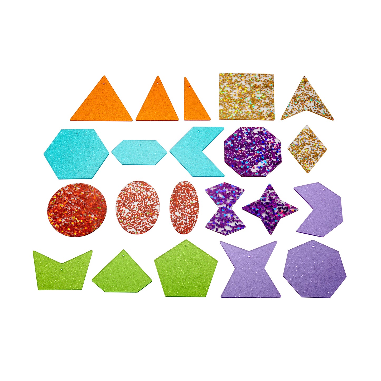 TickiT Rainbow Glitter Shapes - 21-Piece Colorful Geometry Set – Toys"R"Us