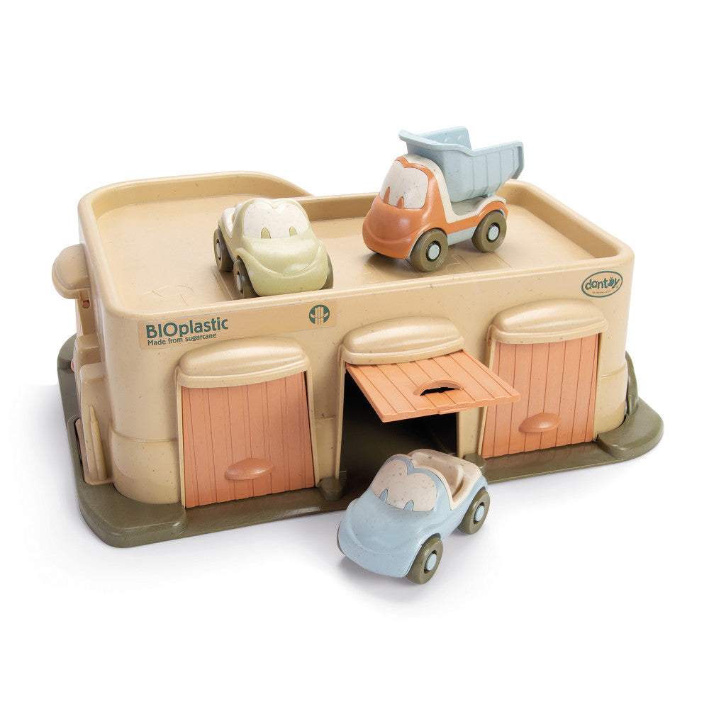 Dantoy BIO Garage Playset with Ramp and 3 Toy Vehicles, Eco-Friendly ...
