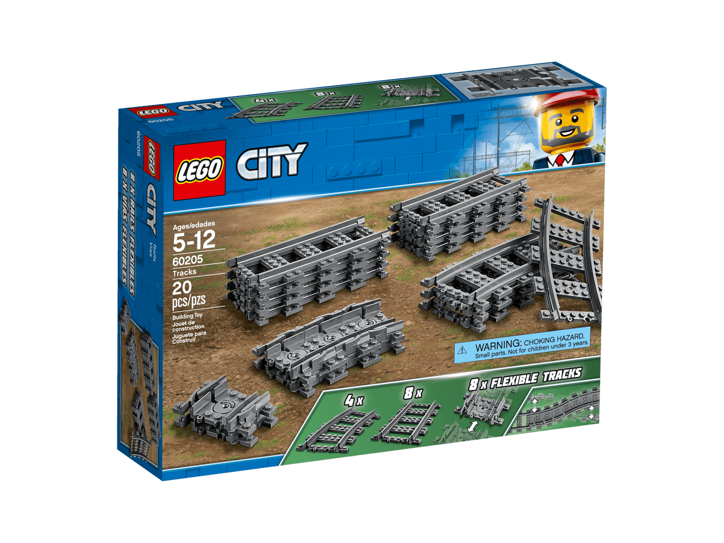 LEGO City 60205 Train Track Expansion Set - 20 Pieces – Toys"R"Us