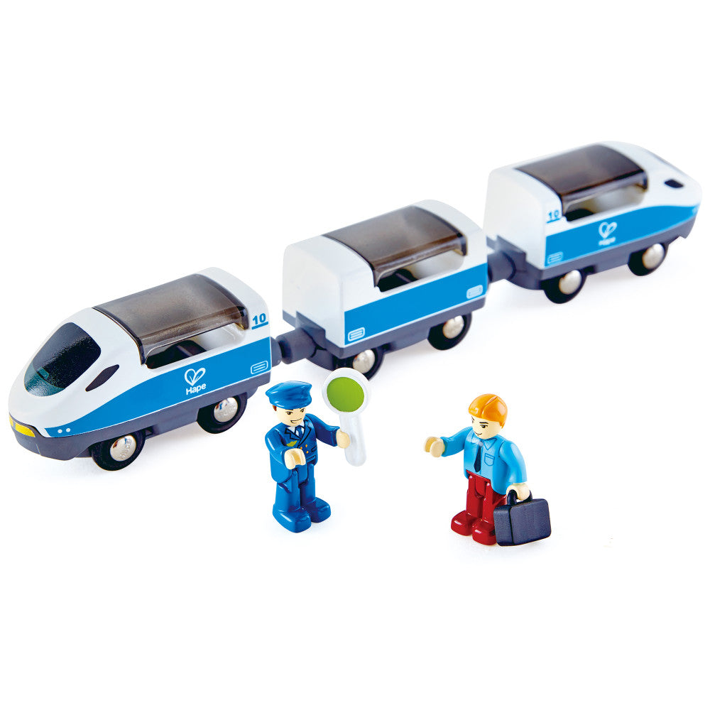 Hape Intercity Train - Blue & White - Wooden Train Set Adventure – Toys ...