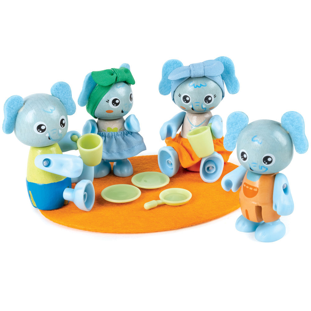Hape Wonderland Elephant Family Playset with Articulated Figurines ...