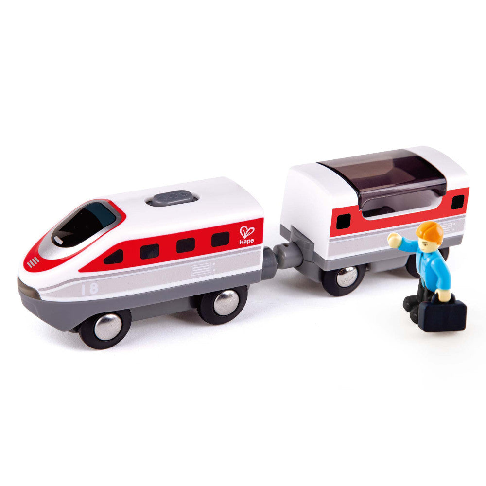 Hape - Intercity Battery Powered Train Set - Red & White Engine with C ...