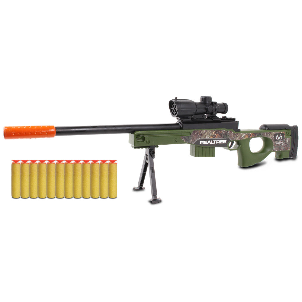 NKOK RealTree Bolt Action Soft Dart Rifle with Scope and Bipod – Toys"R"Us
