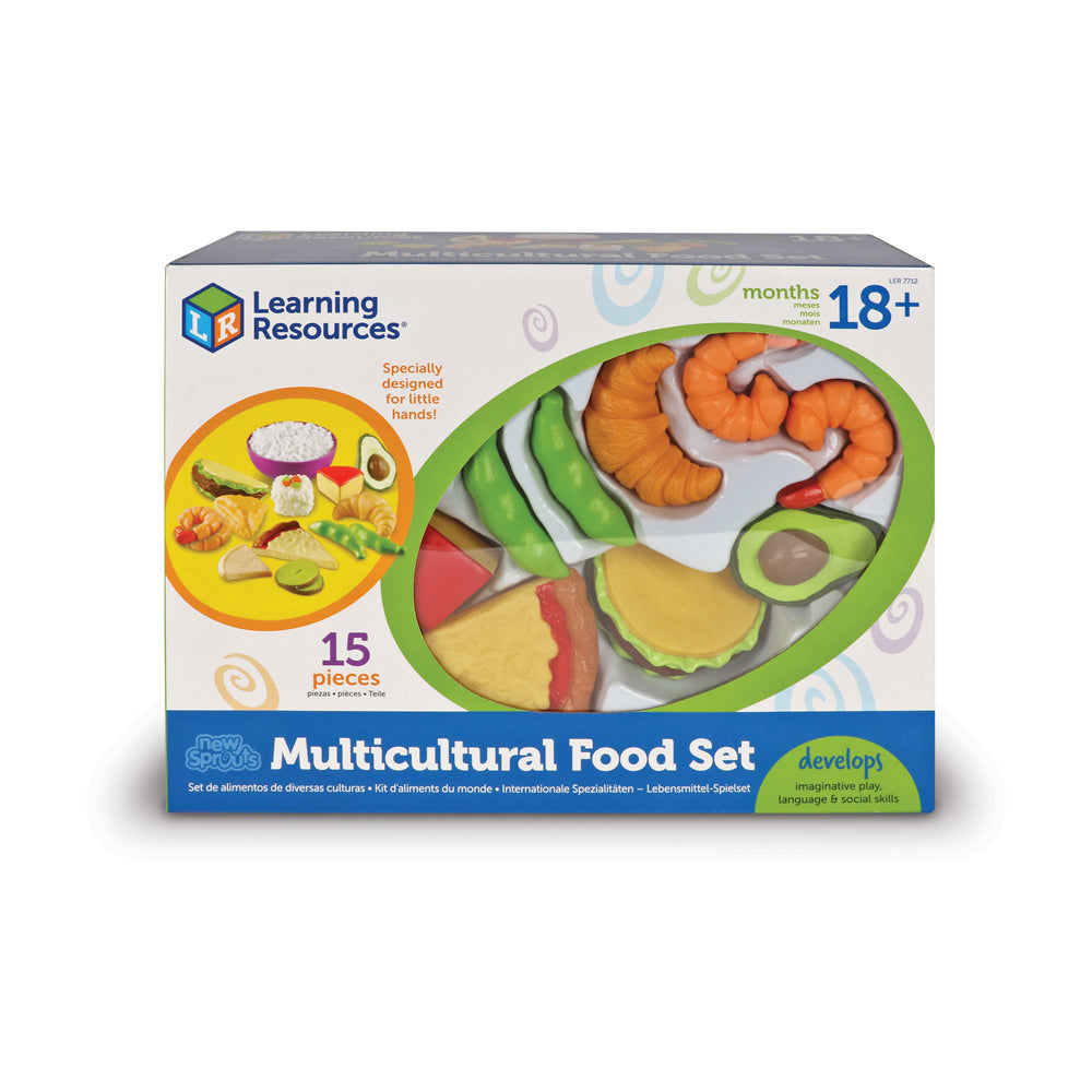 Learning Resources New Sprouts 15-Piece Multicultural Food Play Set ...