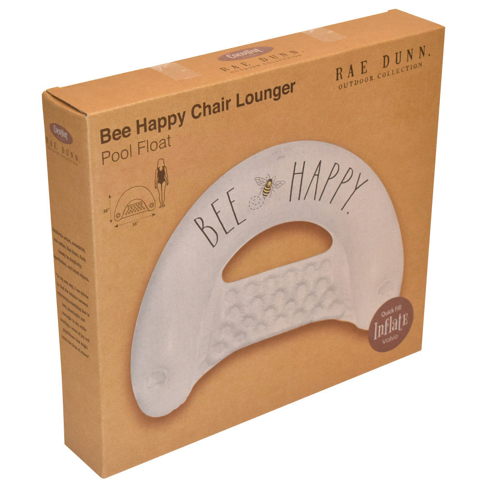 Rae Dunn Bee Happy Chair Lounger Pool Float - 55"x36" – Toys"R"Us