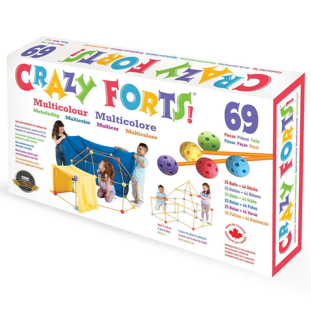 Everest Toys Crazy Forts! 69-Piece Fort Building Set - Multicolor for ...