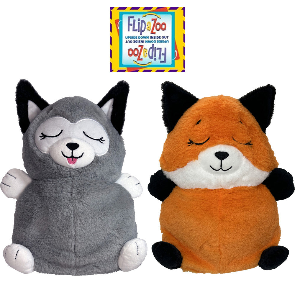 FlipaZoo 2-In-1 Plush Fox to Husky - Snuggly Transforming Animal Pillo ...