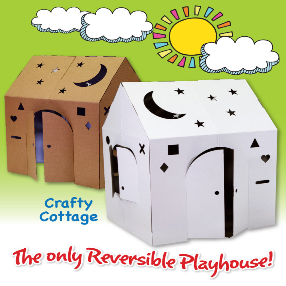 Easy Playhouse Blank Crafty Cottage - Creative Cardboard Playhouse ...