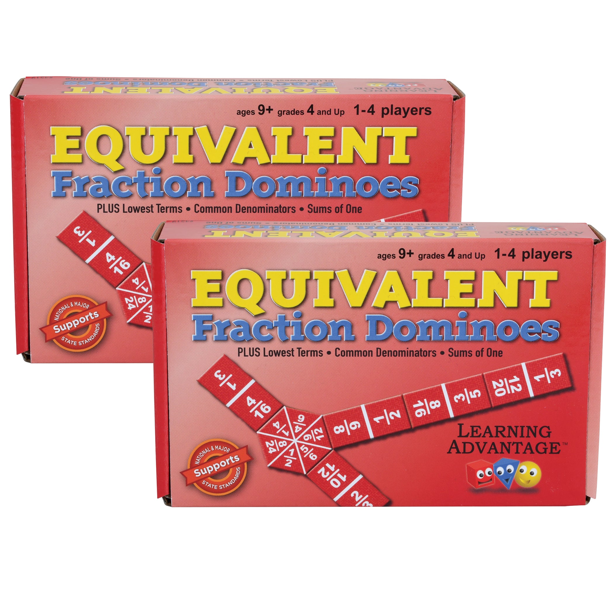 Learning Advantage Equivalent Fraction Dominoes - Math Learning Game ...