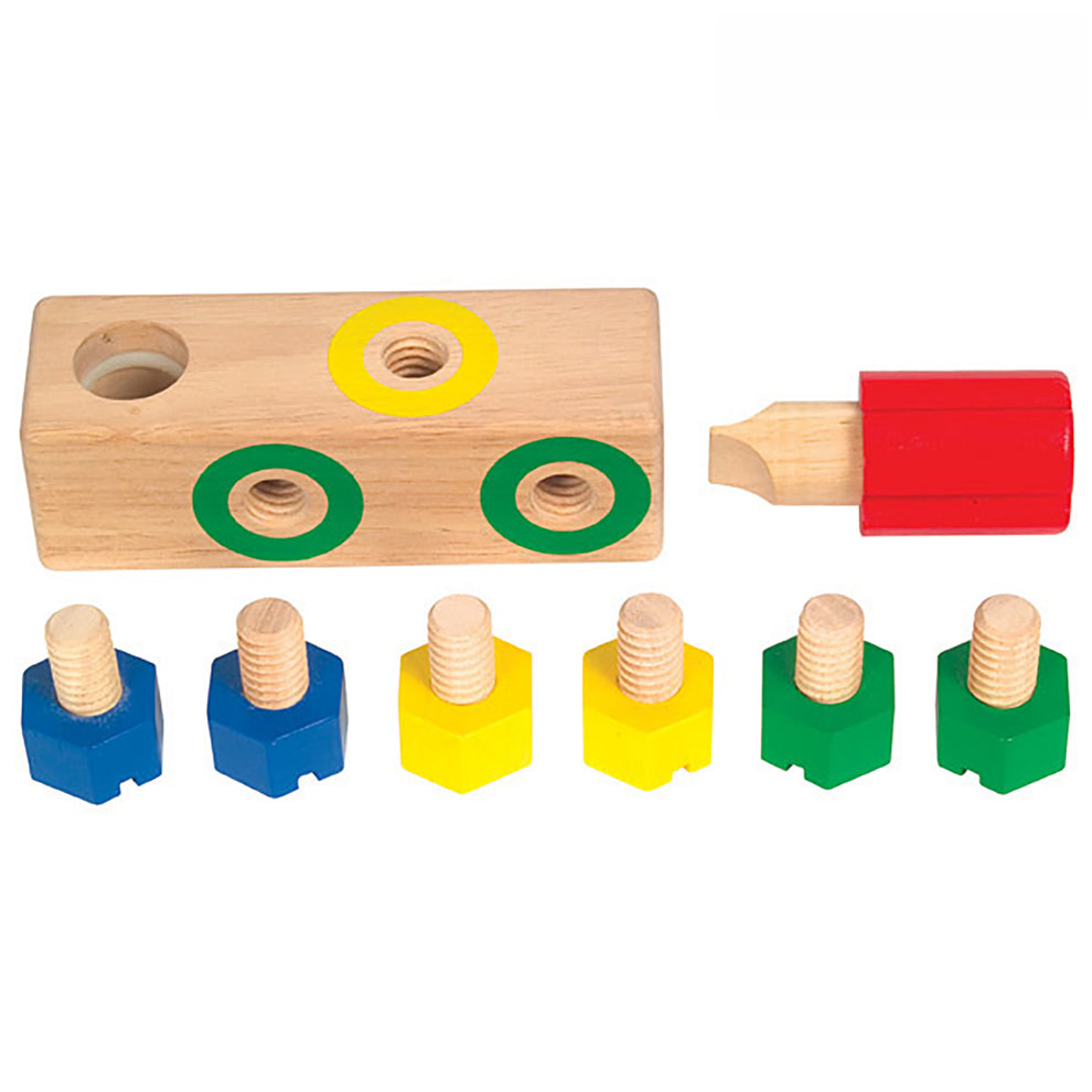 Guidecraft Screw Block™ - Colorful Fine Motor Skill Enhancer - 8 Piece ...