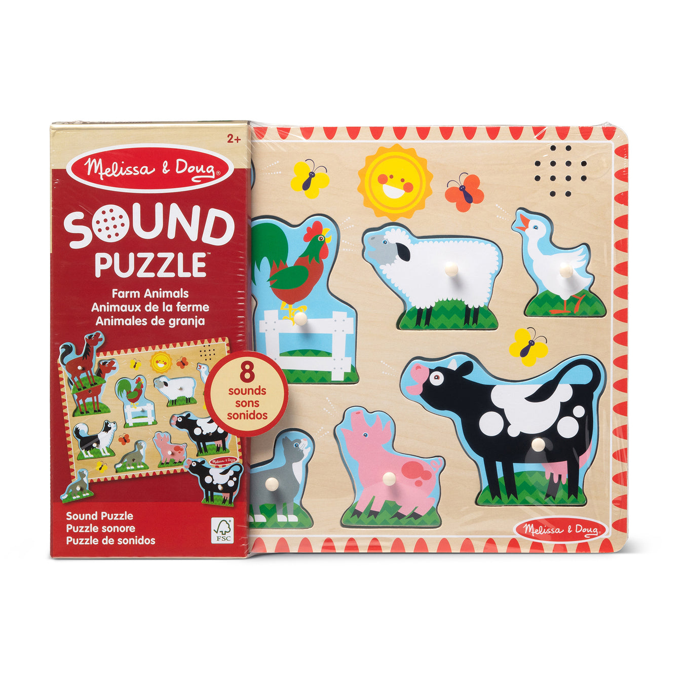 Melissa & Doug Farm Animals Sound Puzzle - 8-Piece Interactive Learnin ...