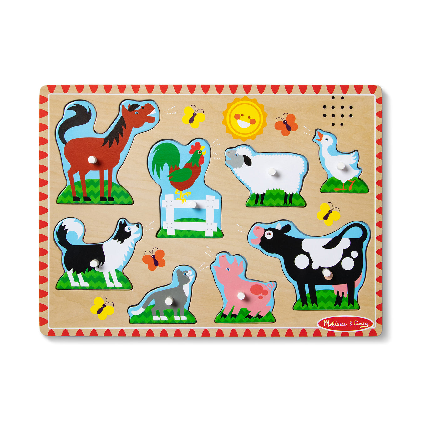 Melissa & Doug Farm Animals Sound Puzzle - 8-Piece Interactive Learnin ...