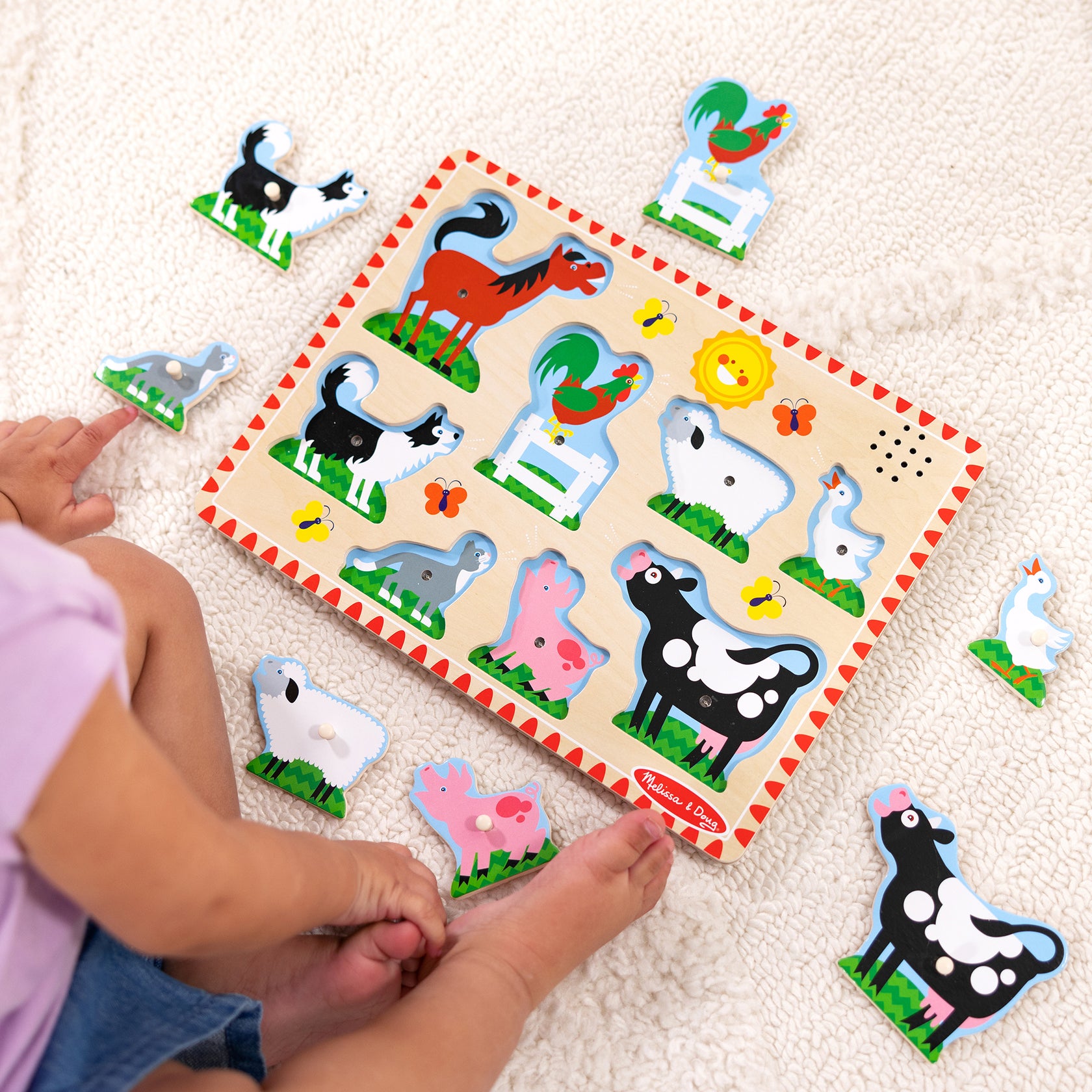 Melissa & Doug Farm Animals Sound Puzzle - 8-Piece Interactive Learnin ...