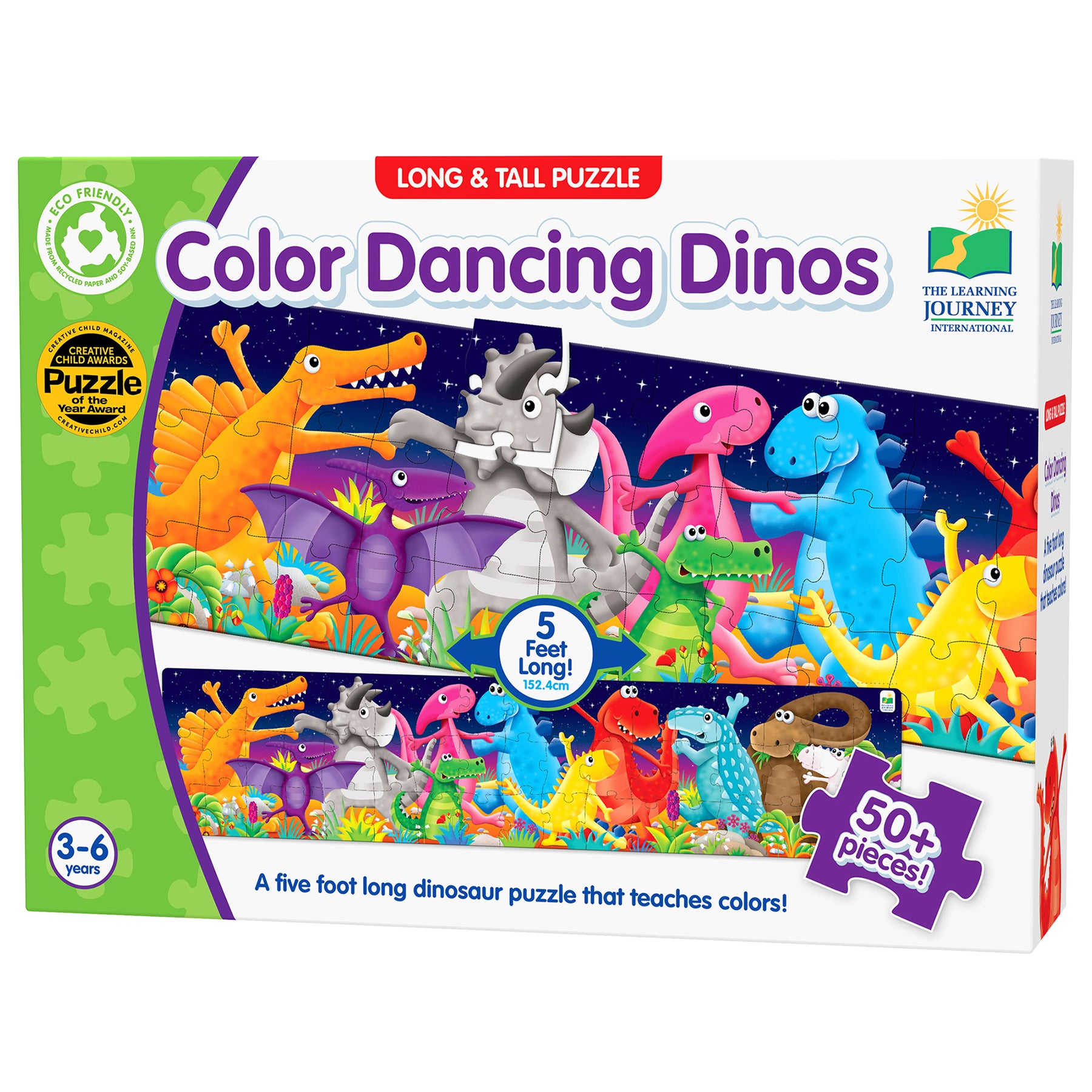The Learning Journey Long & Tall Puzzles - Color Dancing Dinos - 51 pc ...