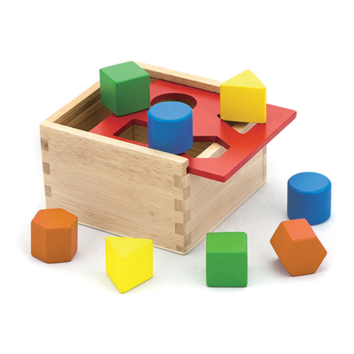 The Original Toy Company Hardwood Geometric Shape Sorter - Multi-Color ...