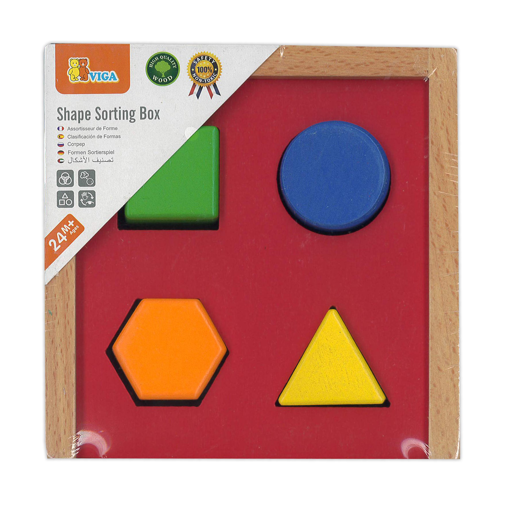 The Original Toy Company Hardwood Geometric Shape Sorter - Multi-Color ...