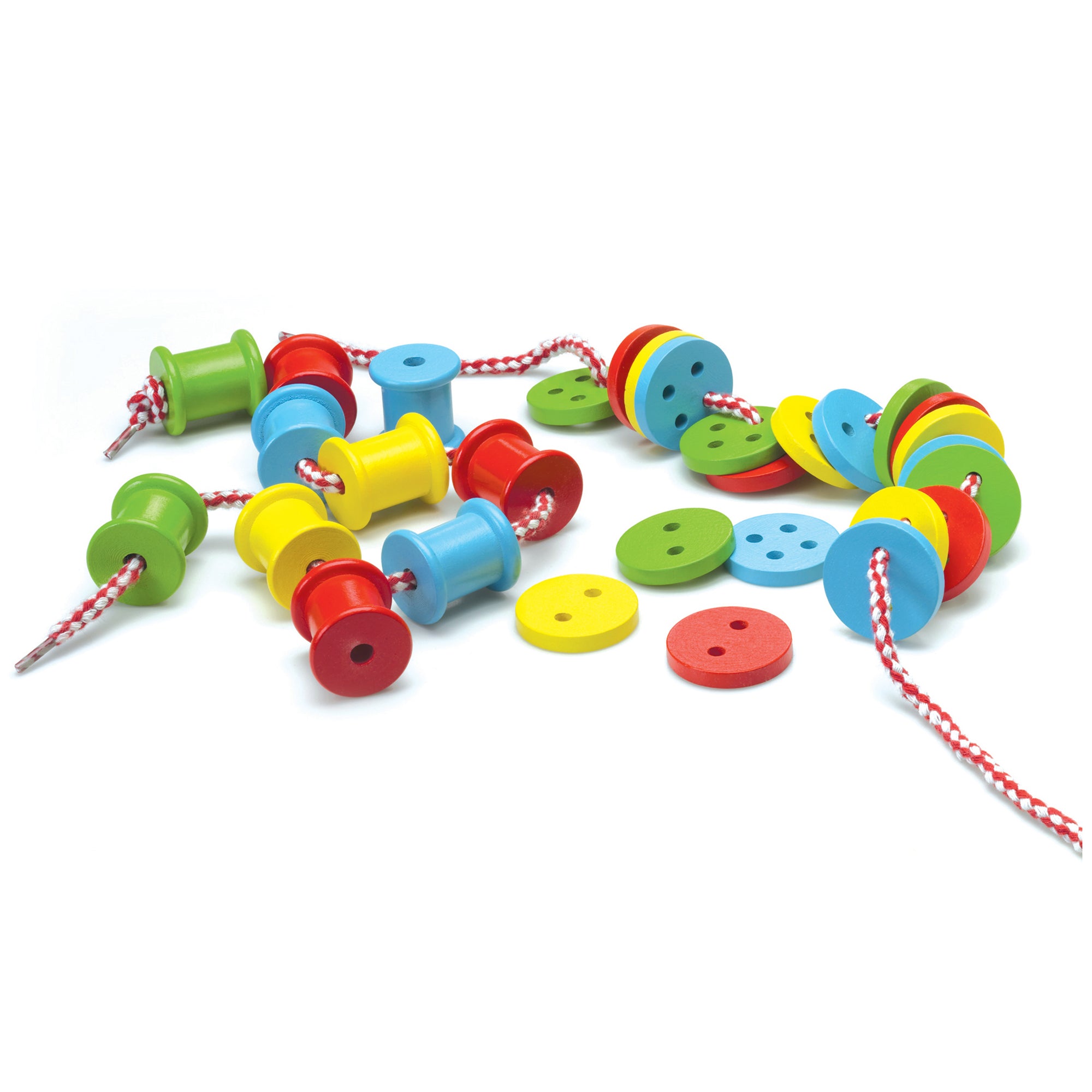 Original Toy Company Colorful Threading Buttons & Spools Set - Creativ ...