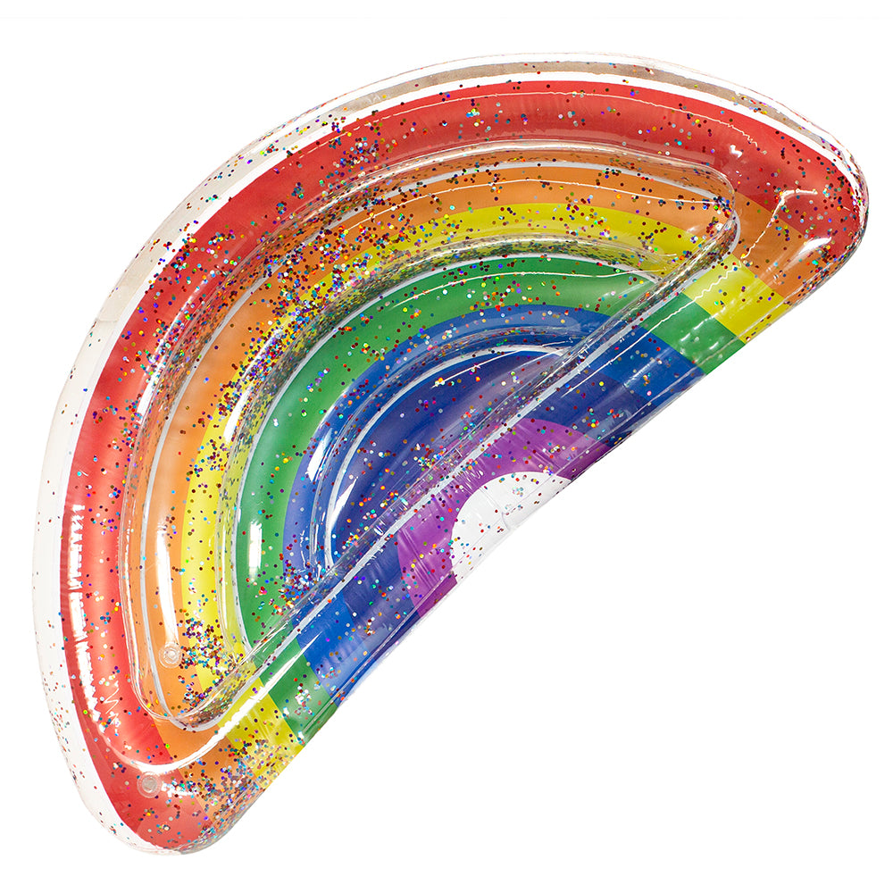 PoolCandy Rainbow Collection Classic Rainbow Deluxe Glitter Float - Mu ...