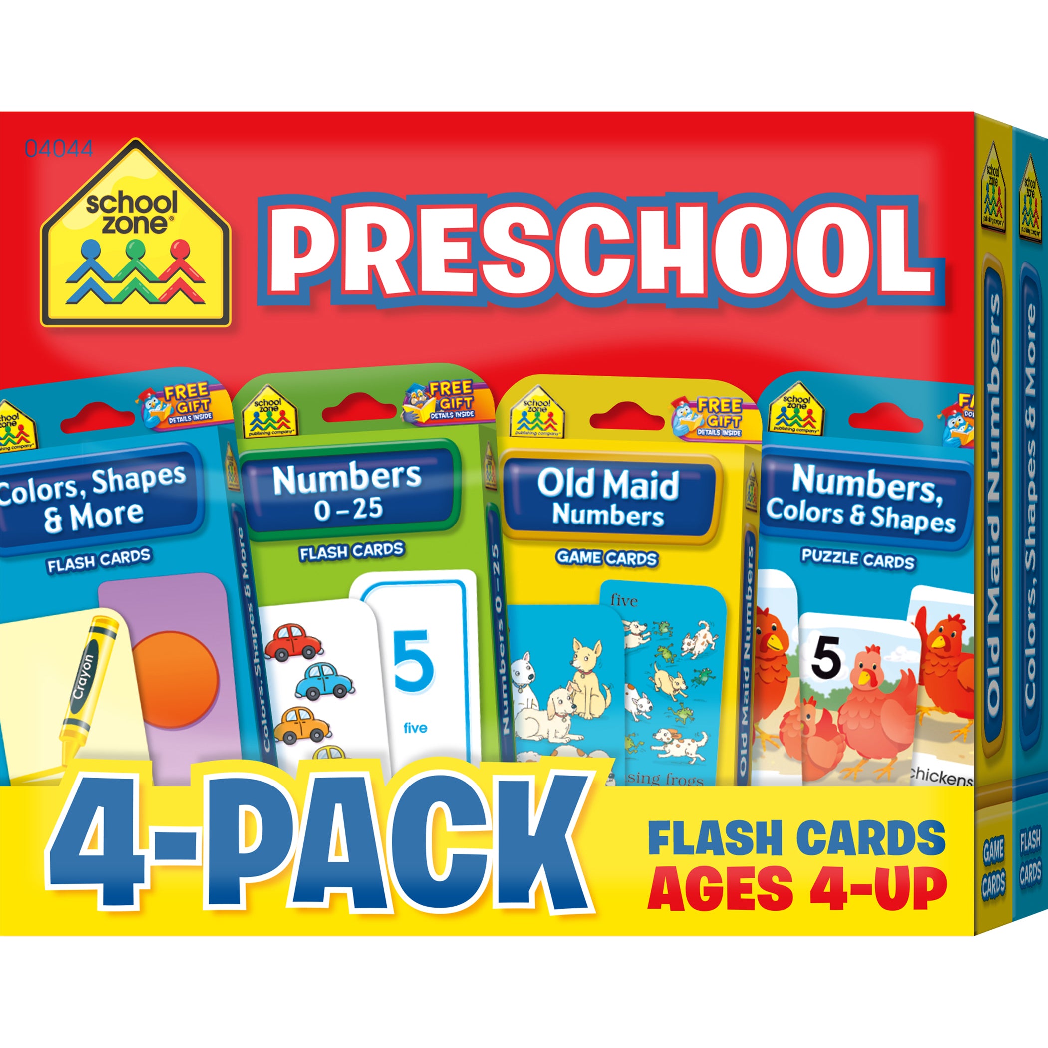 School Zone Preschool Learning Flash Cards - 4-Pack Educational Set ...