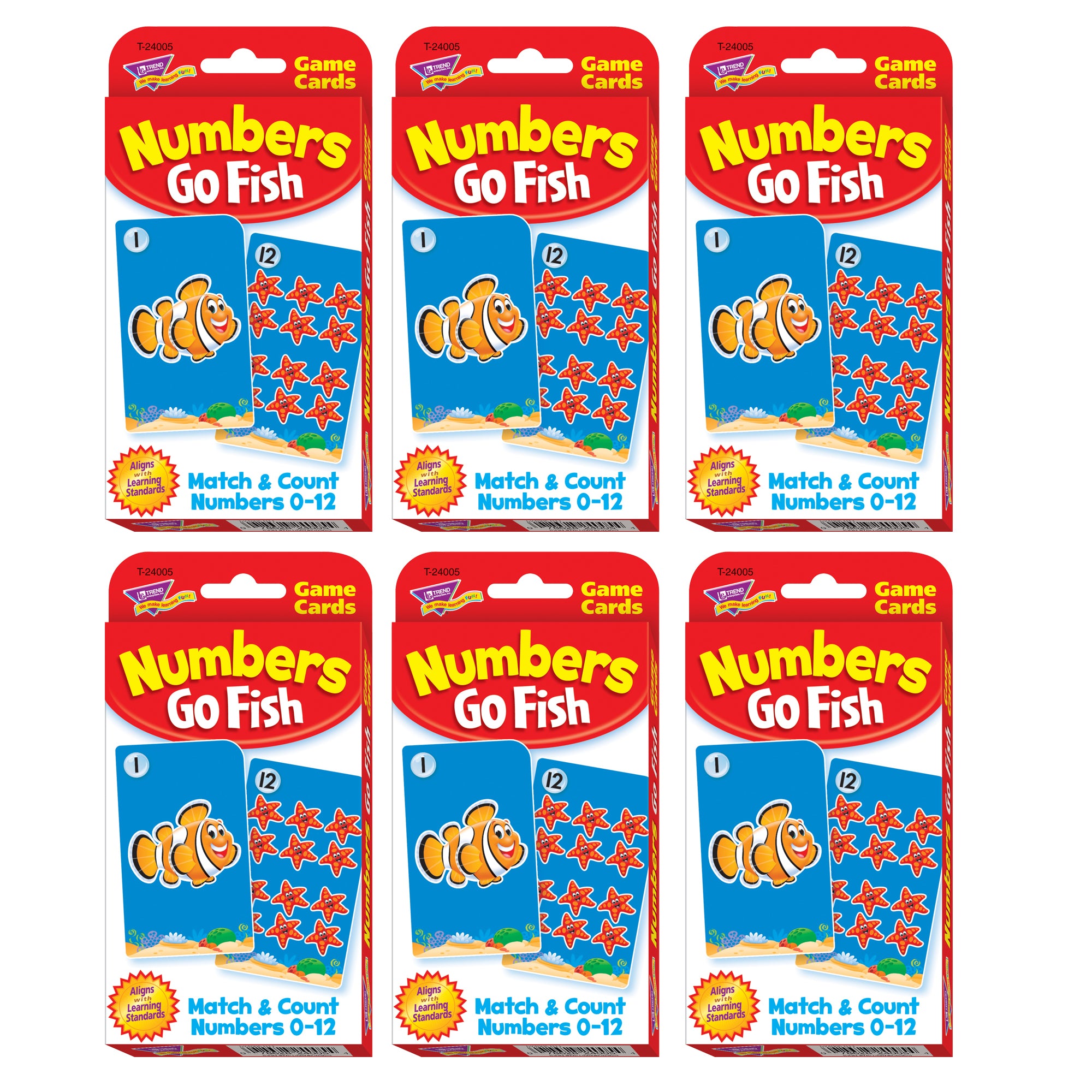 TREND Challenge Cards Numbers Go Fish - Learning Math Game - 6 Sets ...
