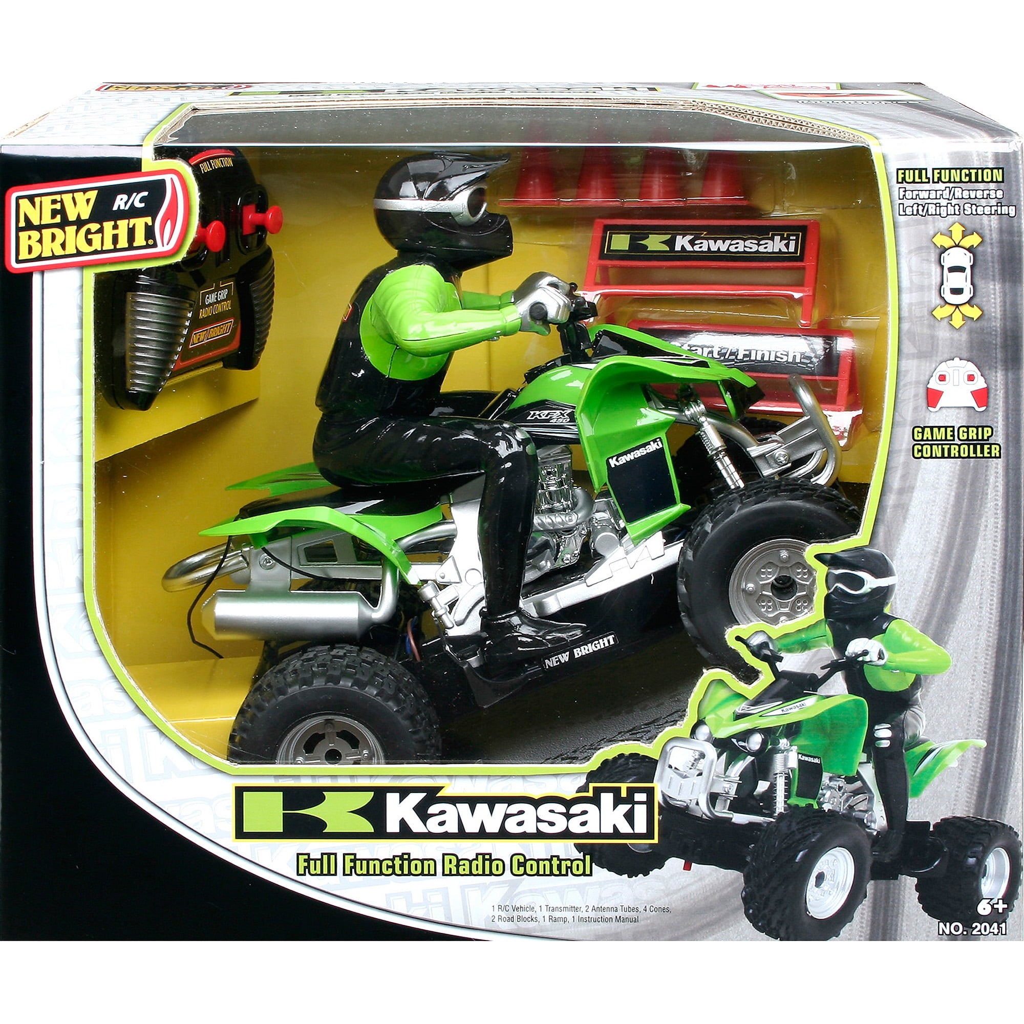 New Bright Radio Control Kawasaki KFX 450 ATV - Green – Toys"R"Us