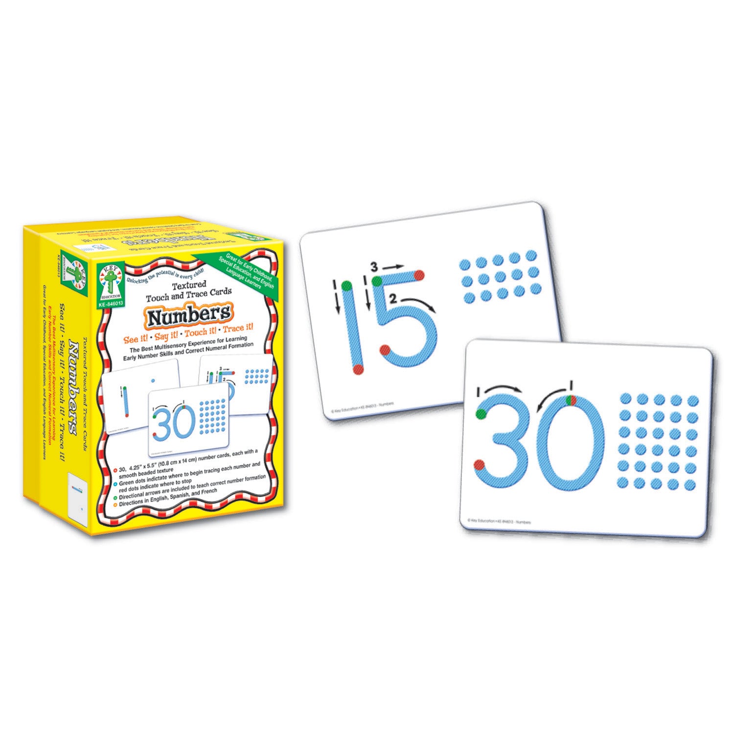 Carson Dellosa Textured Touch and Trace Number Cards - Multilingual Le ...