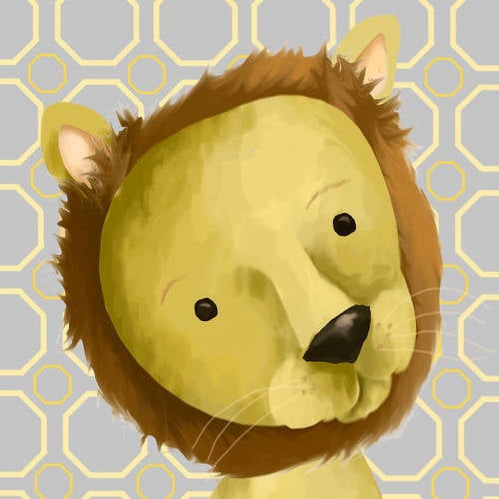 Oopsy Daisys Rauri The Lion 10 inch Canvas Wall Art - Yellow and Grey ...