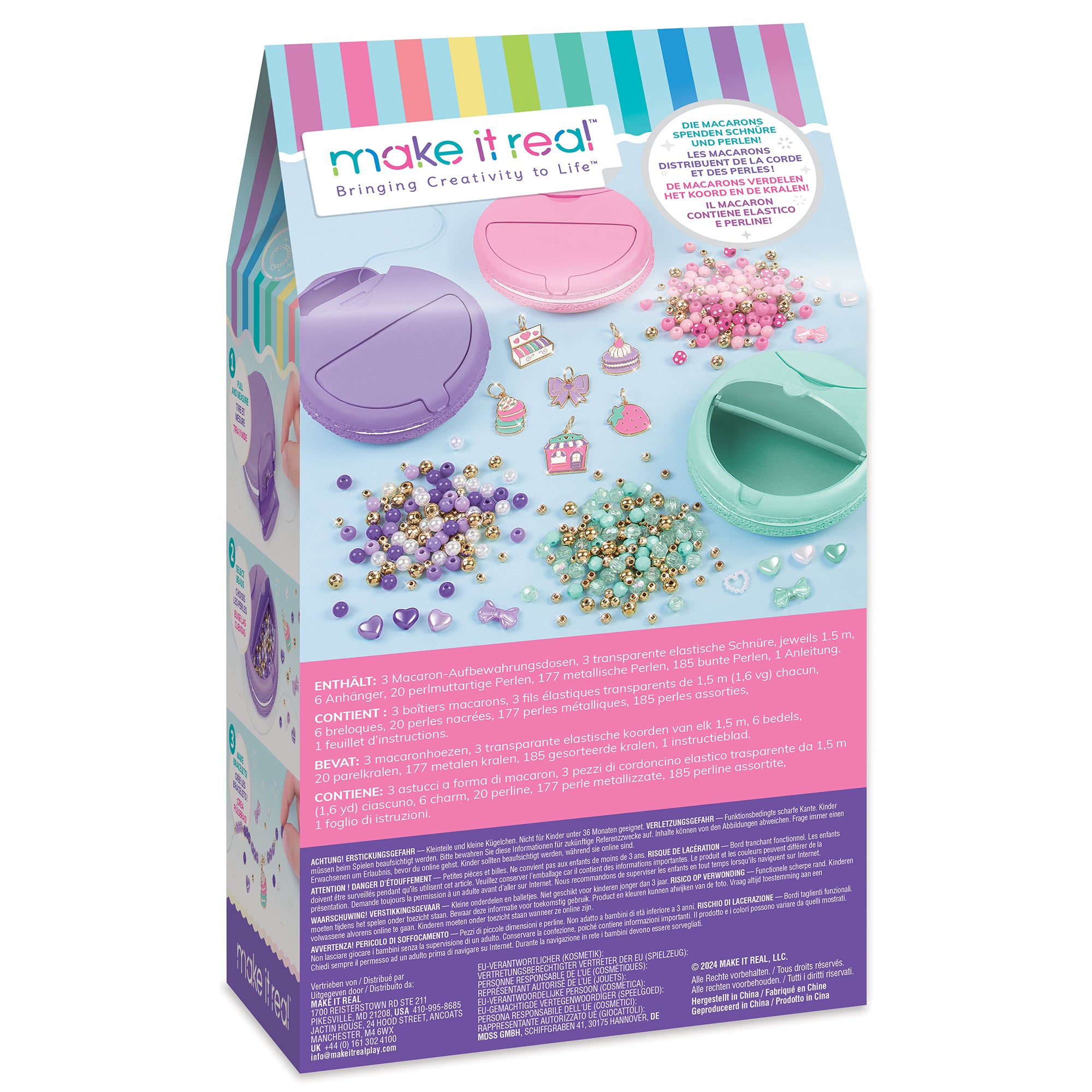 MIR Dessert-Inspired Macaron Bracelet Maker Kit - Pink, Purple, Teal – Toys"R"Us