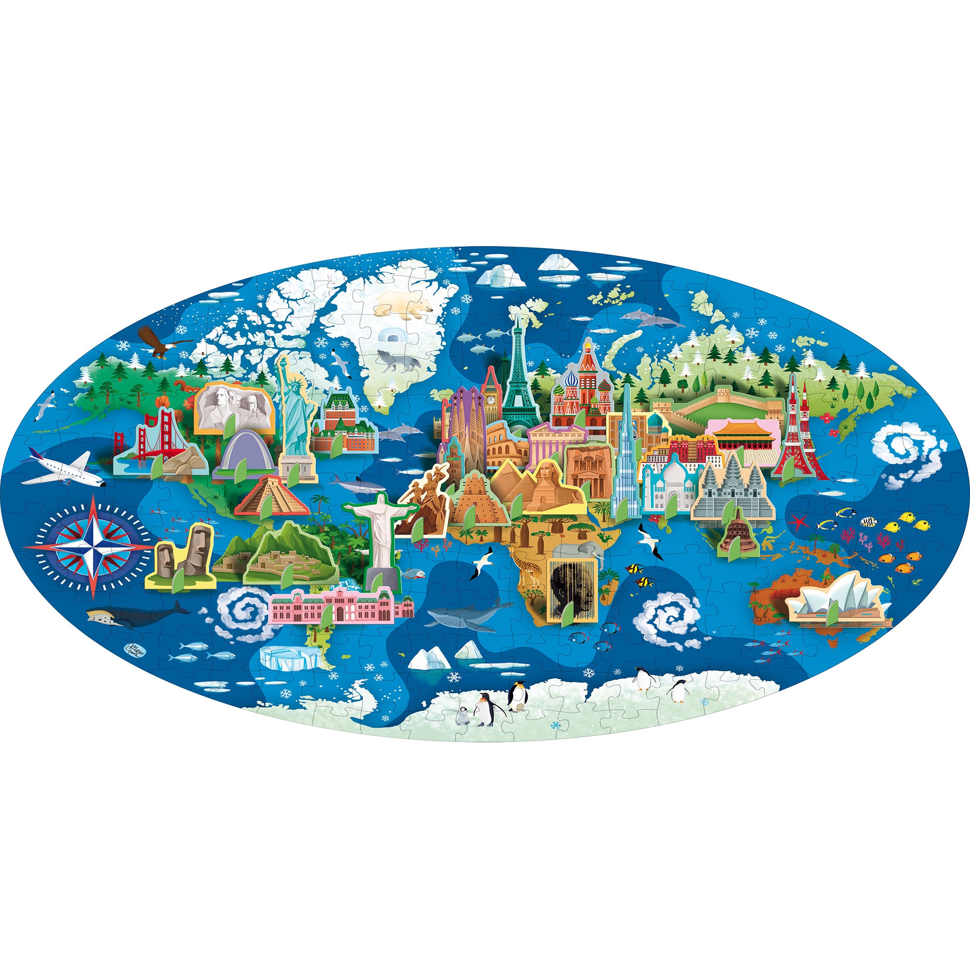 TLE: Monuments Of The World - 200-Piece Puzzle & Educational Book Set ...