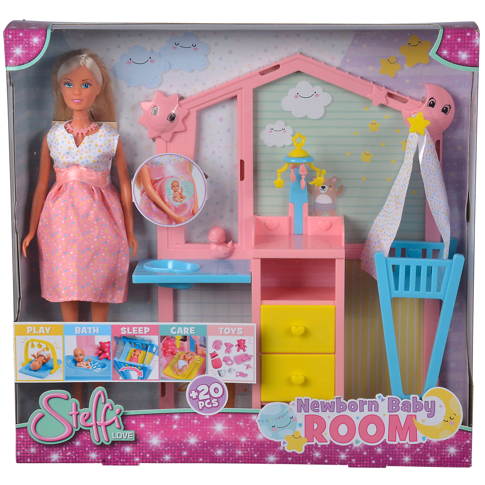 Simba Toys Steffi Love Newborn Nursery Playset with Doll & Accessories ...