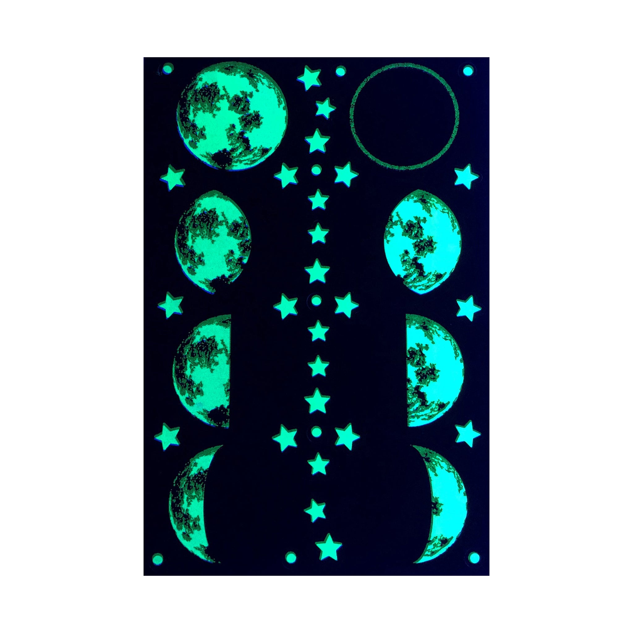 Luminous Moonlight Magic: Glow-in-the-Dark Phases of the Moon Adhesive ...