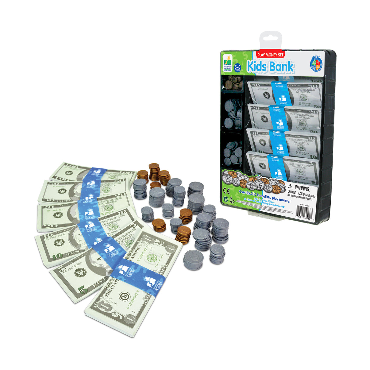 Kids Bank Ultimate Play Money Set - Realistic Toy Cash and Coins – Toys ...