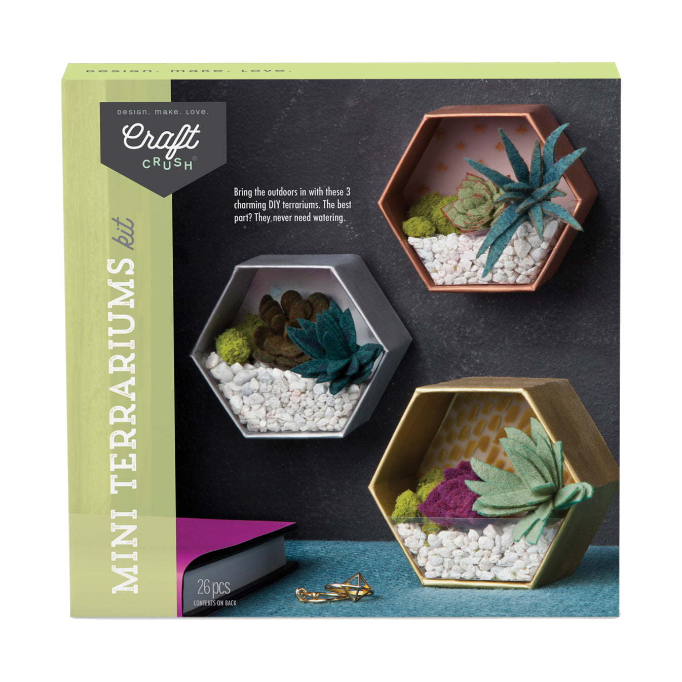 Craft Crush Mini Terrariums Kit - Create Felt Succulent Displays – Toys ...
