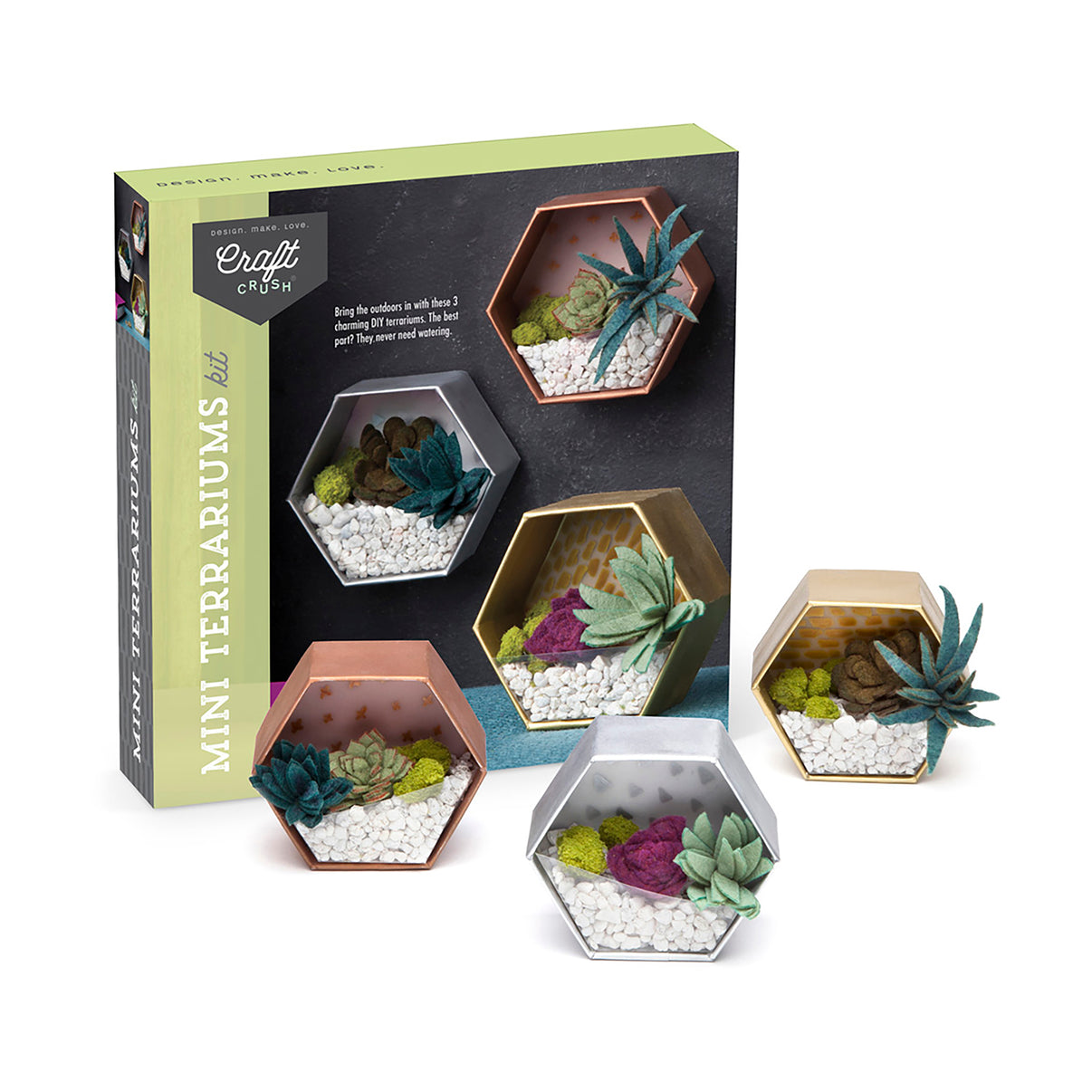 Craft Crush Mini Terrariums Kit - Create Felt Succulent Displays – Toys ...