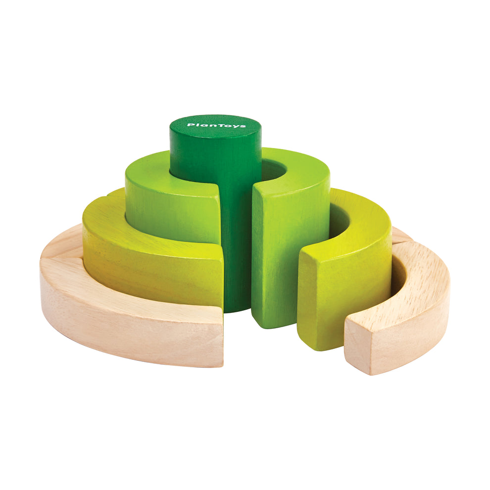 Plan Toys Colorful Curve Blocks Set - Educational Circle Building Game ...